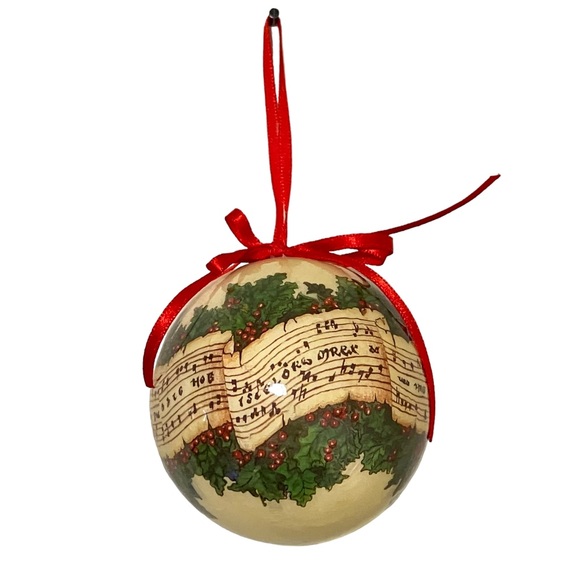 Vintage | Holiday | Vintage Paper Mache Music Sheets Christmas Ornament ...